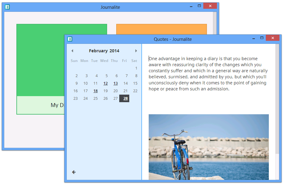 Journalite Diary journaling Software For Windows